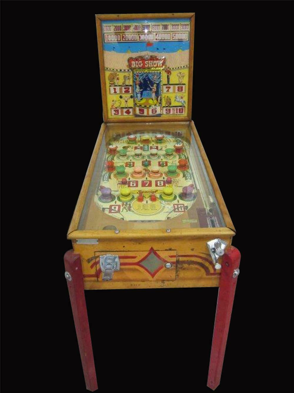 Seldom-seen 1956 Big Show coin-operated pinball machine by Ba