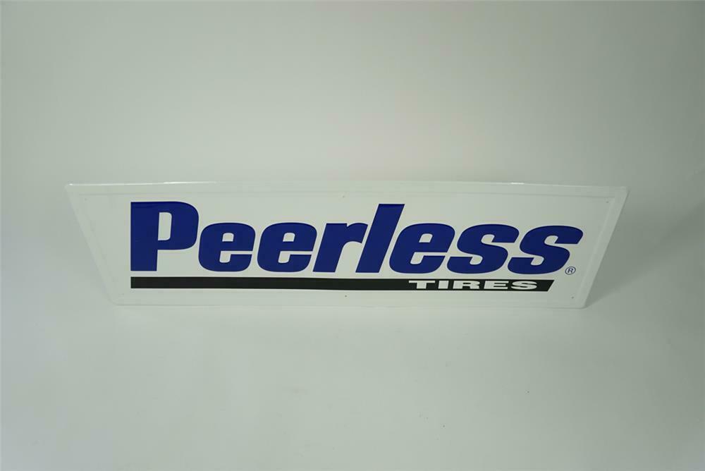 NOS Peerless Tires horizontal embossed tin automotive garage
