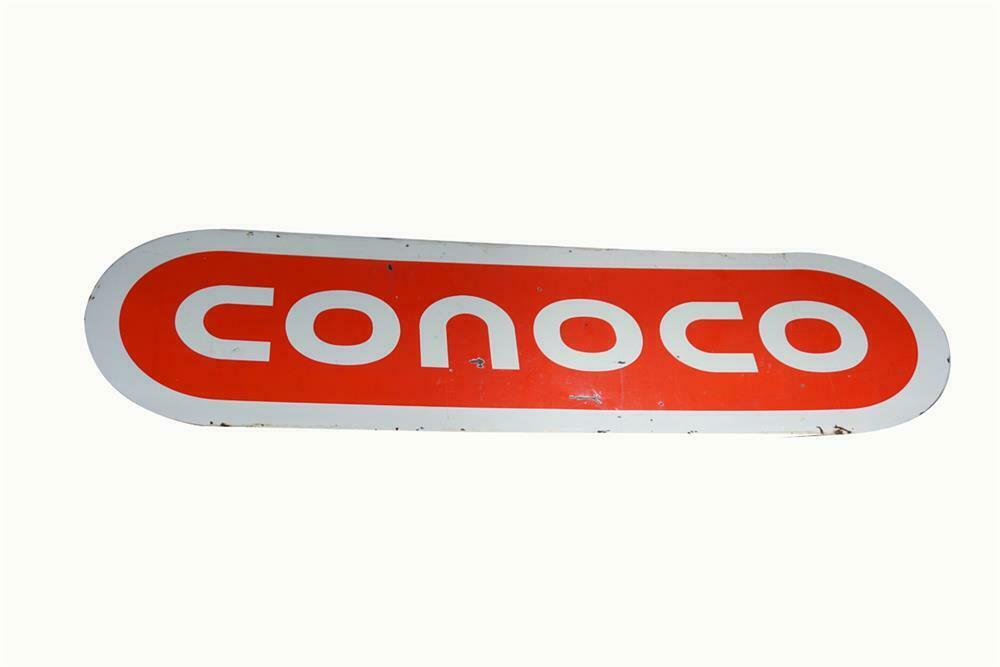 Conoco 50-60's horizontal tin sign. Approx. 6'
