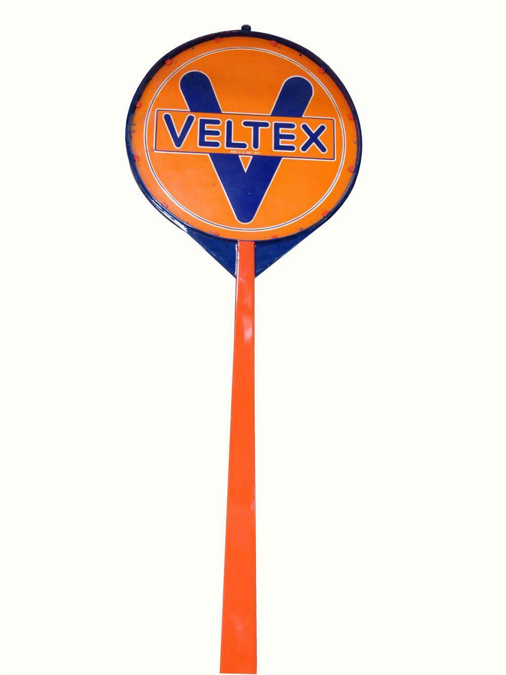 Large Veltex 60' double-sided porcelain service station sign