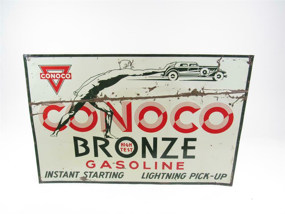Choice 1930s Conoco Bronze Gasoline - Conoco Lubrication doub