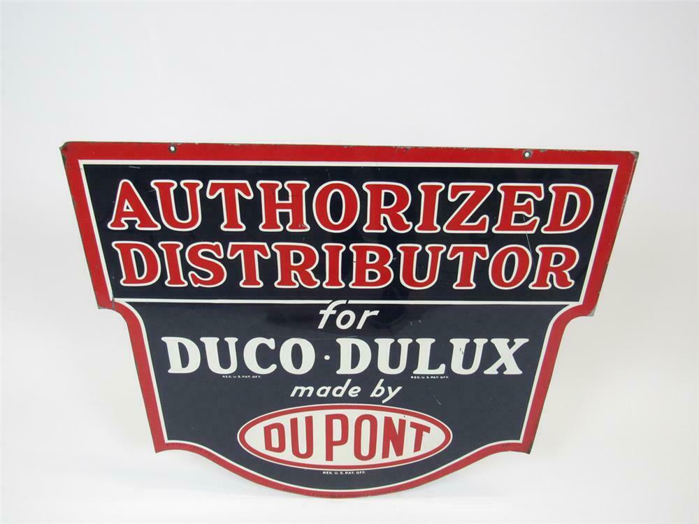 1947 DuPont Duco-Dulux Automotive Paint double-sided tin garage sign ...