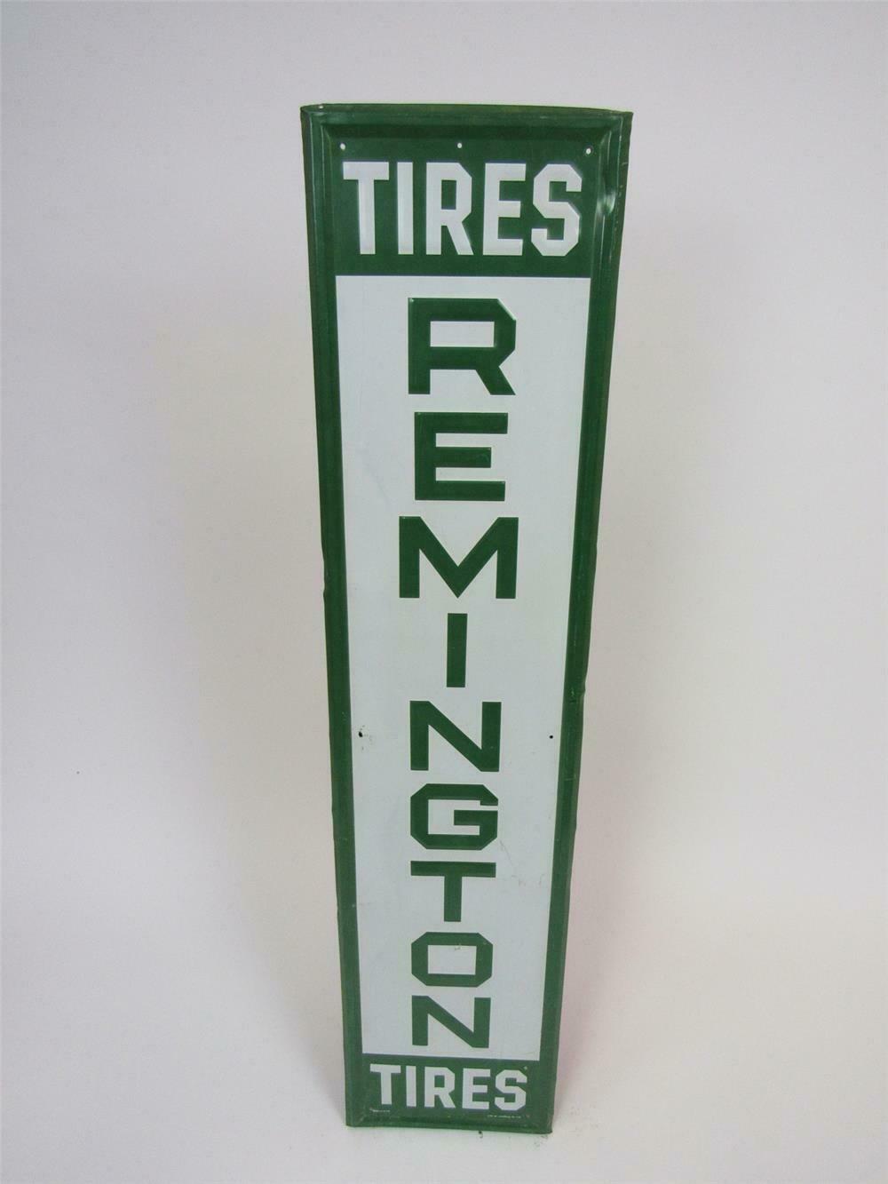 Vintage Remington Tires single-sided embossed tin vertical garage sign ...