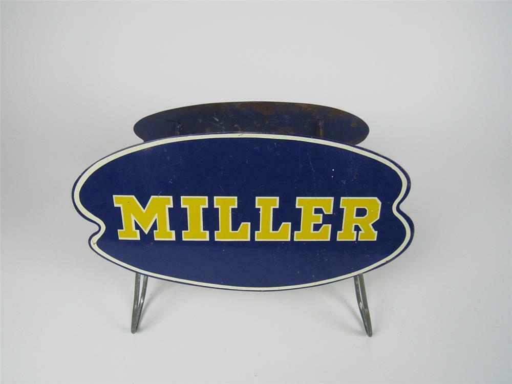 1950s Miller Tires double-sided automotive garage metal tire