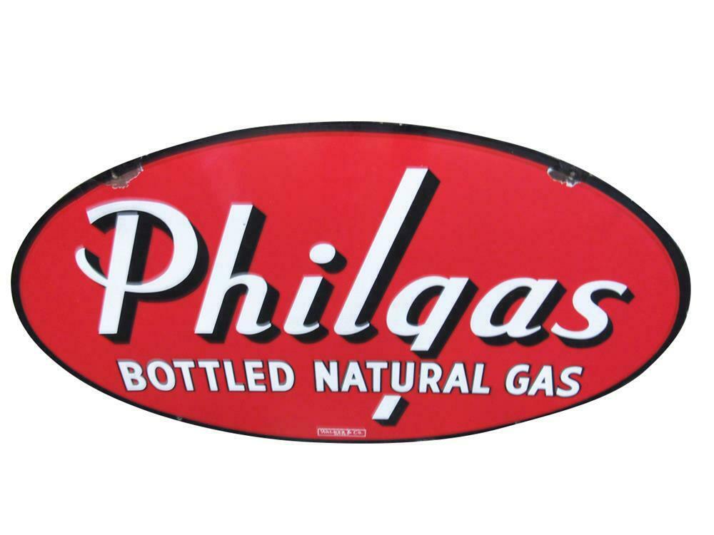 Rarely seen 1940s Philgas Bottled Natural Gas double-sided po