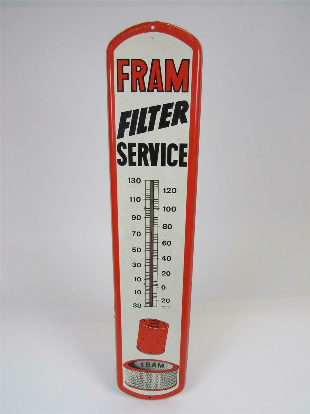 Good looking circa 1960s Fram Filter Service vertical tin aut