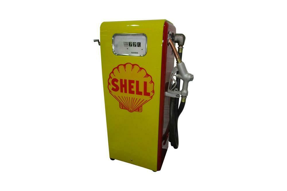 Unusual small vintage Shell Oil restored service station pump