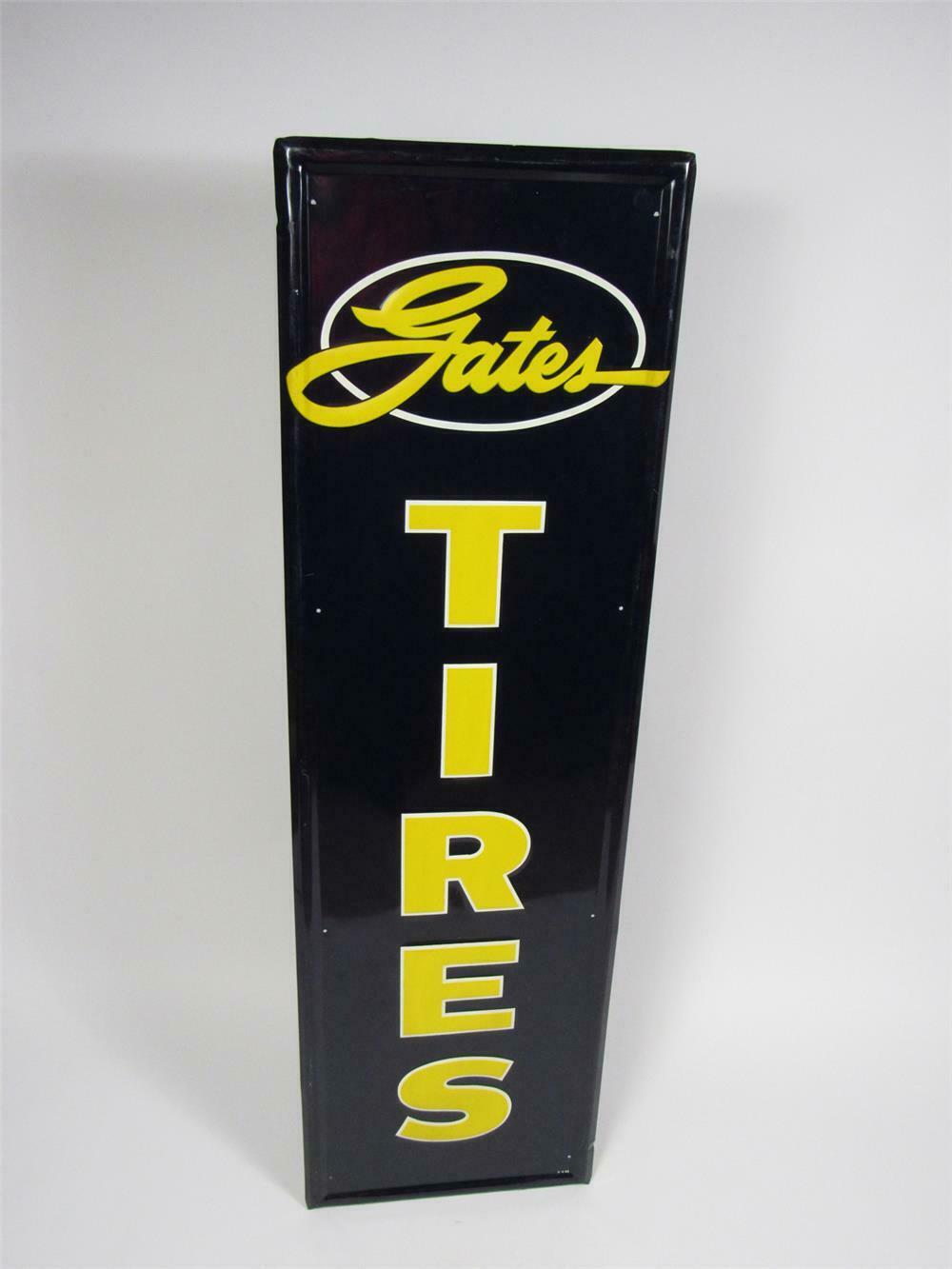 Stunning NOS 1948 Gates Tires single-sided self-framed tin au