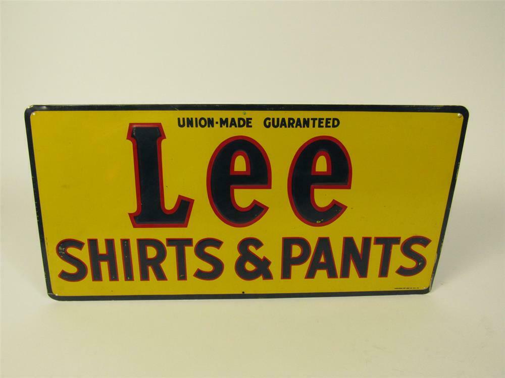 1930s Lee Shirts and Paints single-sided embossed tin general