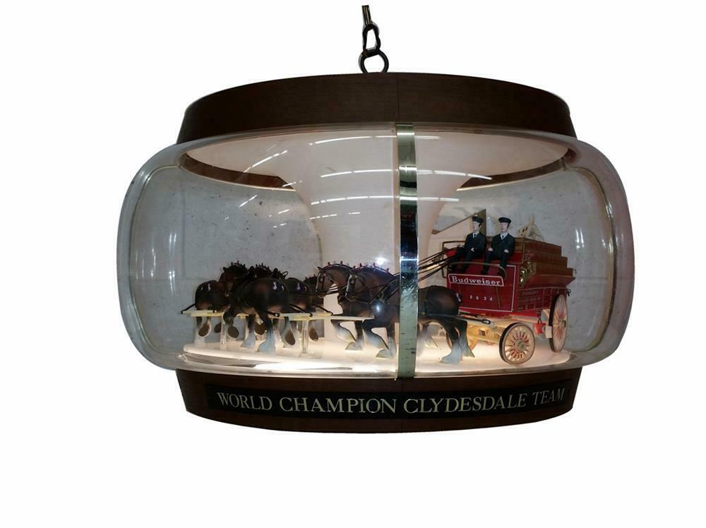 Terrific 1960s Budweiser Beer Clydesdale 'Carousel' rotator l