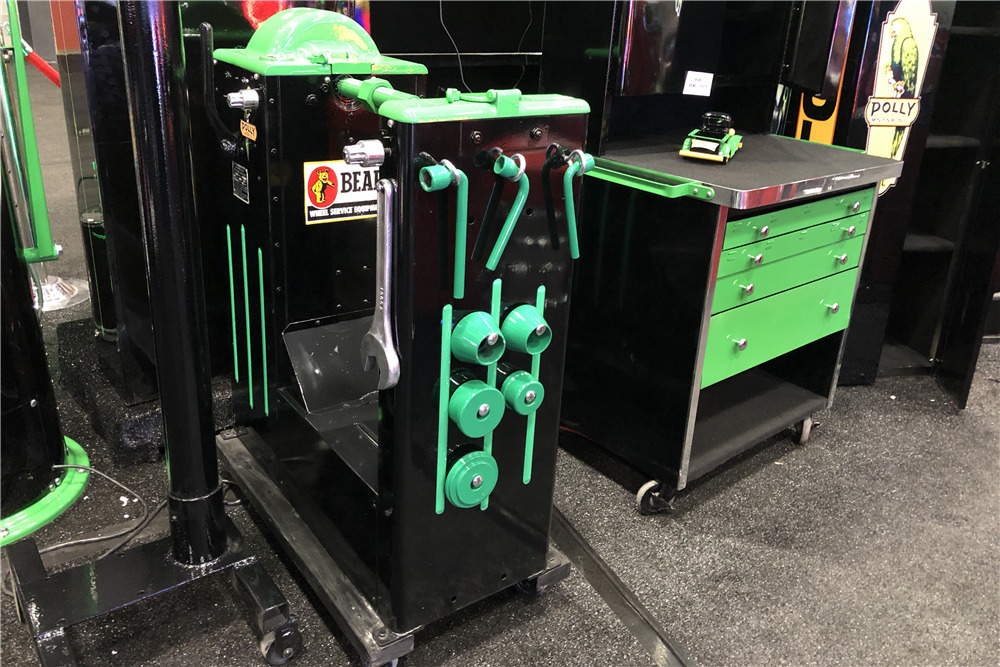 Vintage Bear brand wheel-alignment machine restored by McLare