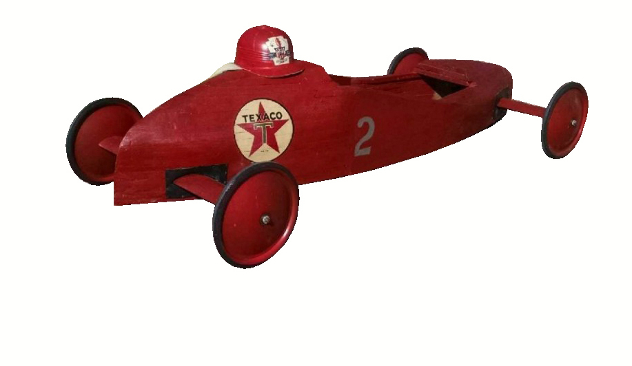 Amazing all-original 1948 Texaco Soap Box Derby racer. Found