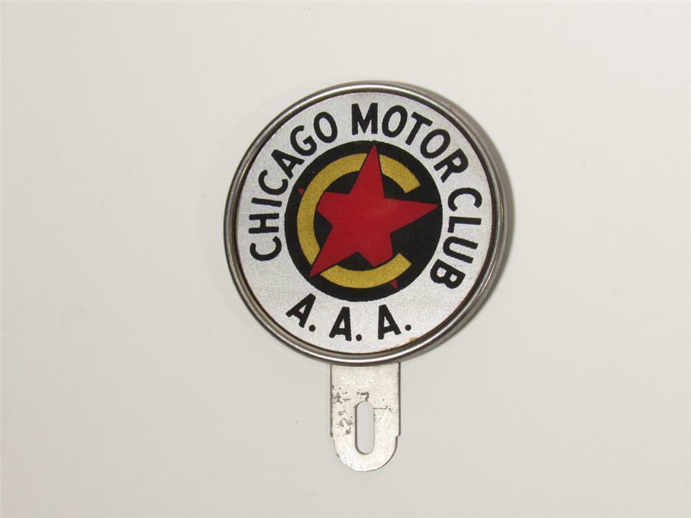 Very clean 1930s Chicago Motor Club AAA license plate attachm