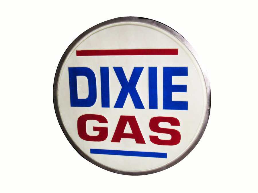 Rare and desirable 1960s Dixie Gas single-sided light-up serv