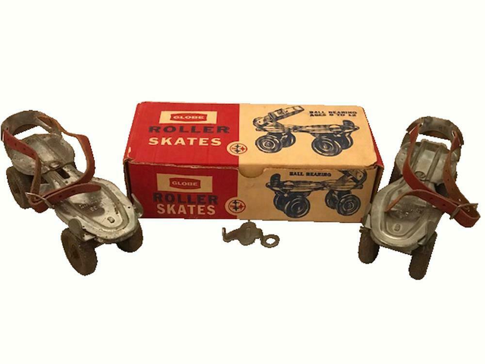 Nifty 1950s Globe Roller Skates still in the original box. Co