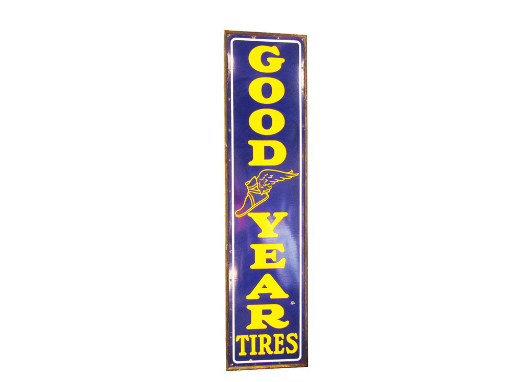 LARGE 1930S GOODYEAR TIRES PORCELAIN GARAGE SIGN