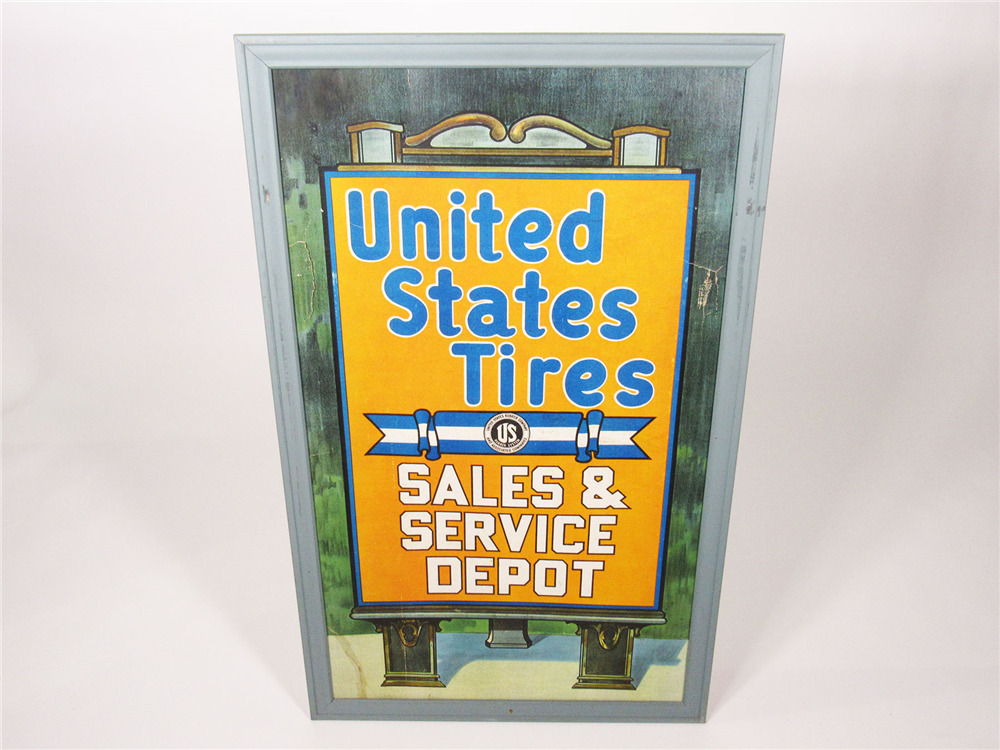 CIRCA TEENS-EARLY '20S UNITED STATES TIRES DISPLAY CARDBOARD