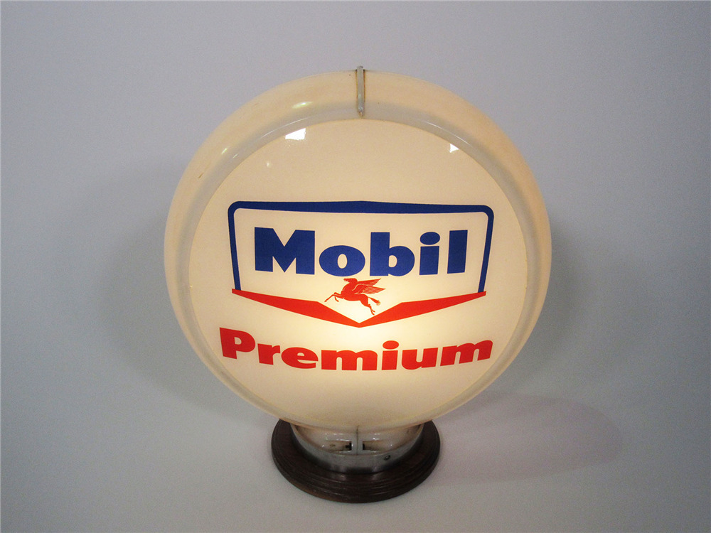 LATE 1950S MOBIL PREMIUM GAS PUMP GLOBE