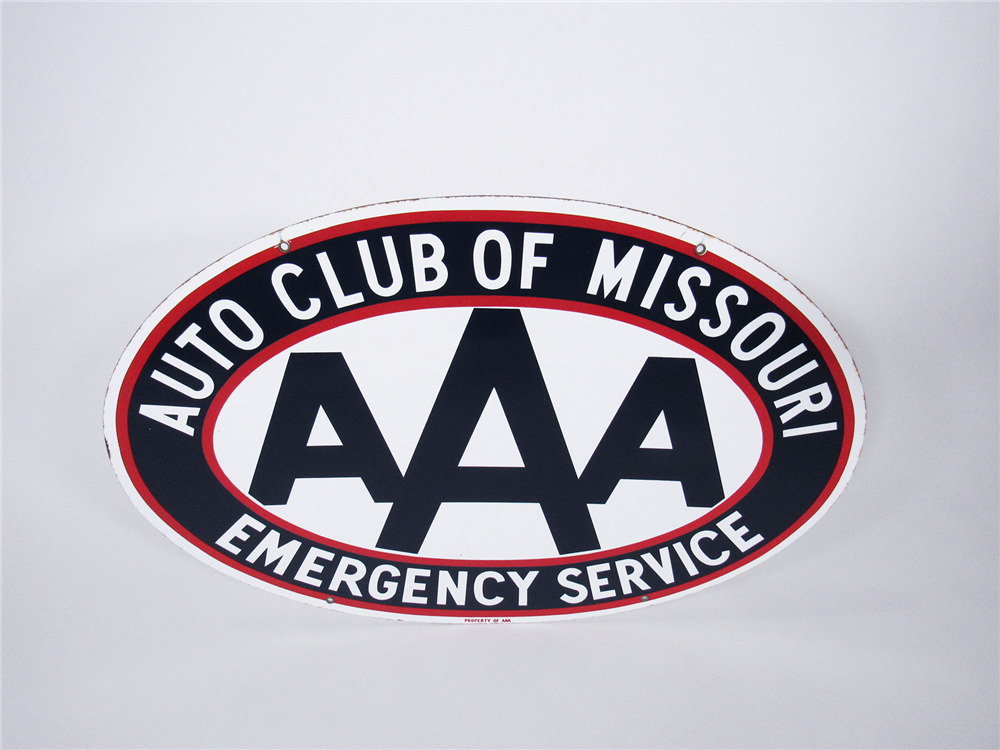 CIRCA 1950S AAA EMERGENCY SERVICE OF MISSOURI PORCELAIN AUTOM