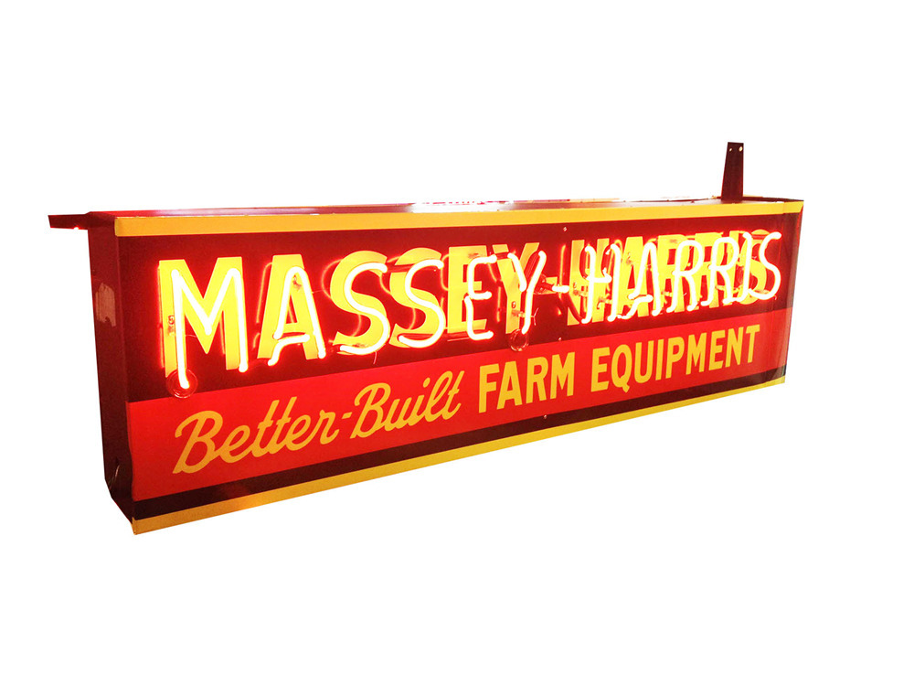 Circa 1950s Massey Harris Neon Porcelain Sign