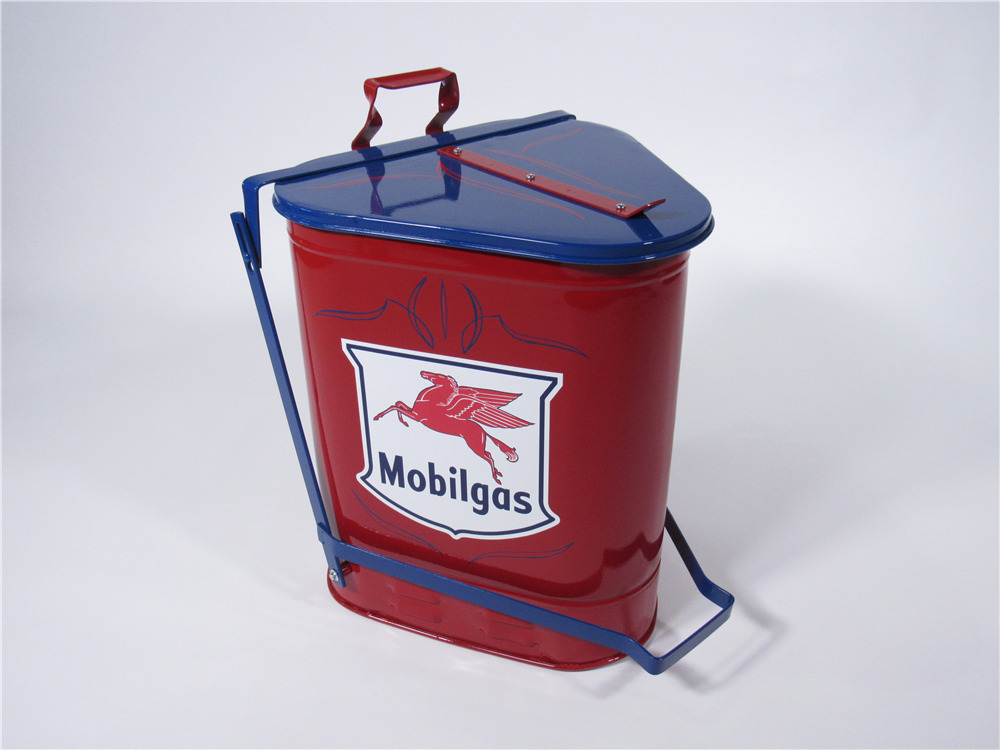 STUNNING 1940S MOBIL OIL SERVICE DEPARTMENT OIL RAG STORAGE C