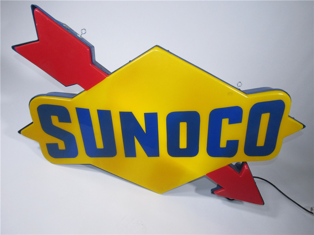 SUNOCO OIL LIGHT-UP SERVICE STATION SIGN