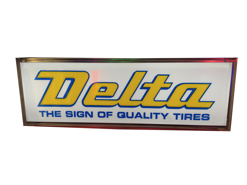 ADDENDUM ITEM - LARGE VINTAGE DELTA TIRES SINGLE-SIDED LIGHT-