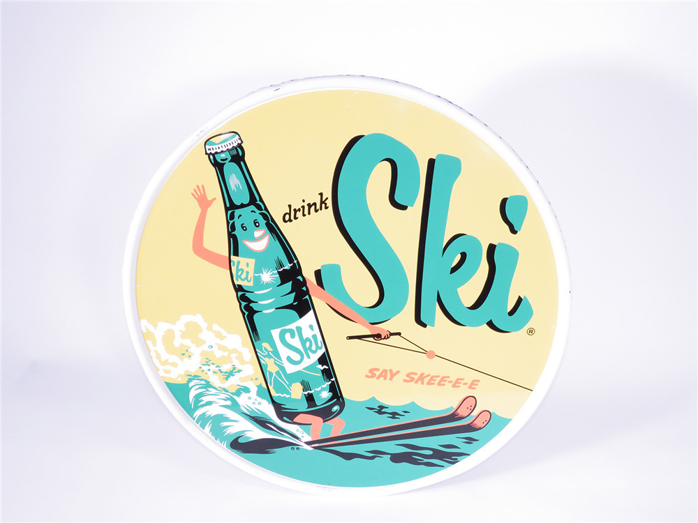 EARLY 1950S SKI SODA TIN SIGN