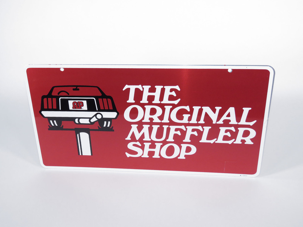 VINTAGE AP 'THE ORIGINAL MUFFLER SHOP' TIN GARAGE SIGN