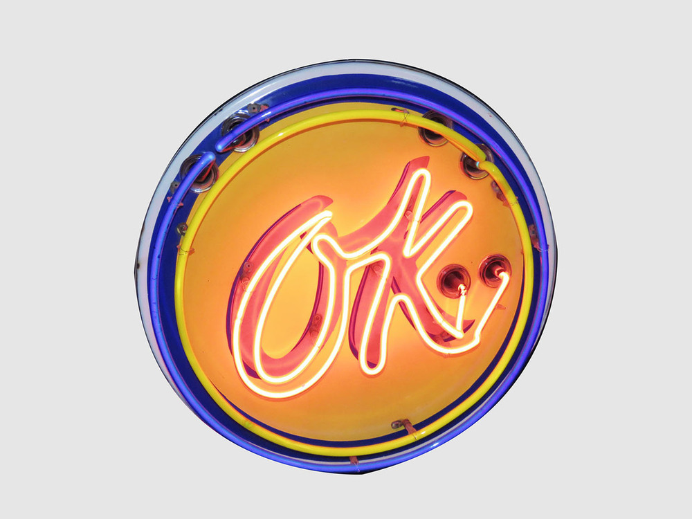 1950S CHEVROLET OK USED CARS NEON PORCELAIN SIGN