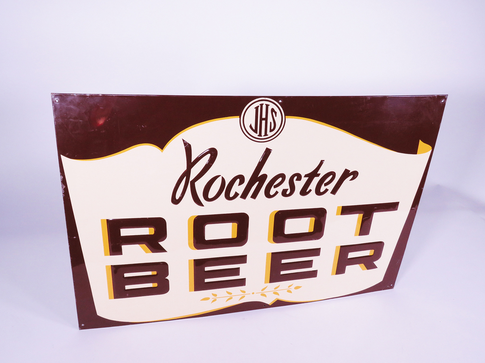 1950S ROCHESTER ROOT BEER TIN DINER SIGN