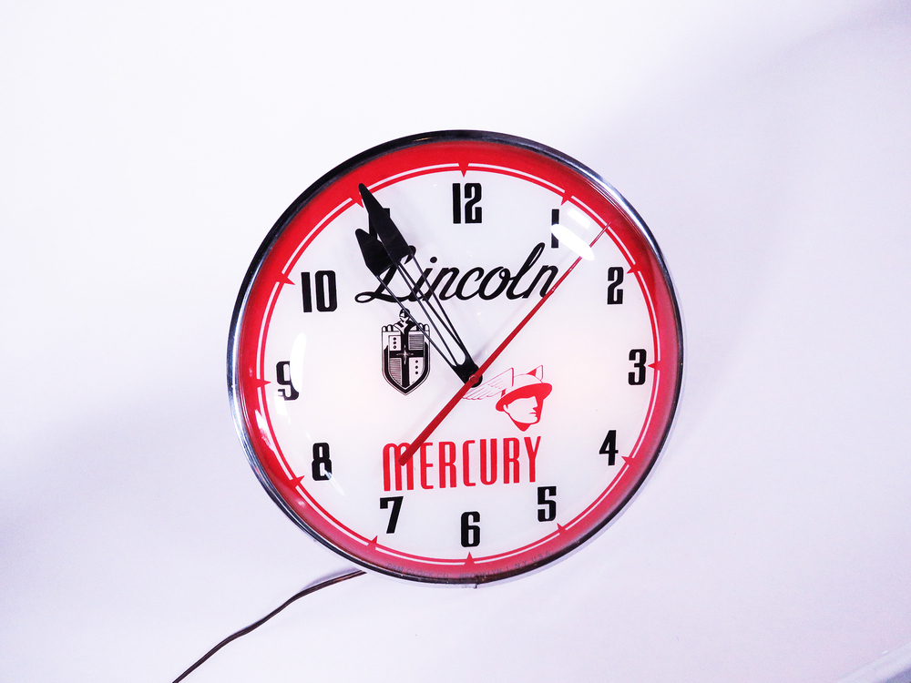 1950S LINCOLN MERCURY LIGHT-UP CLOCK