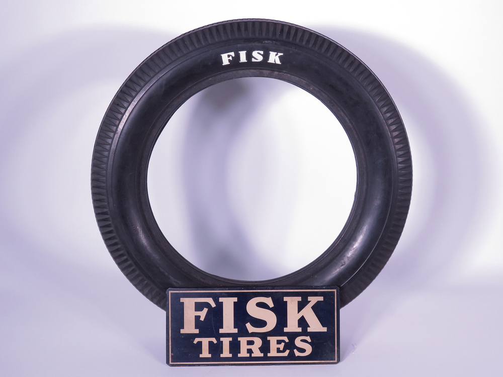 1930S FISK TIRES METAL TIRE DISPLAY