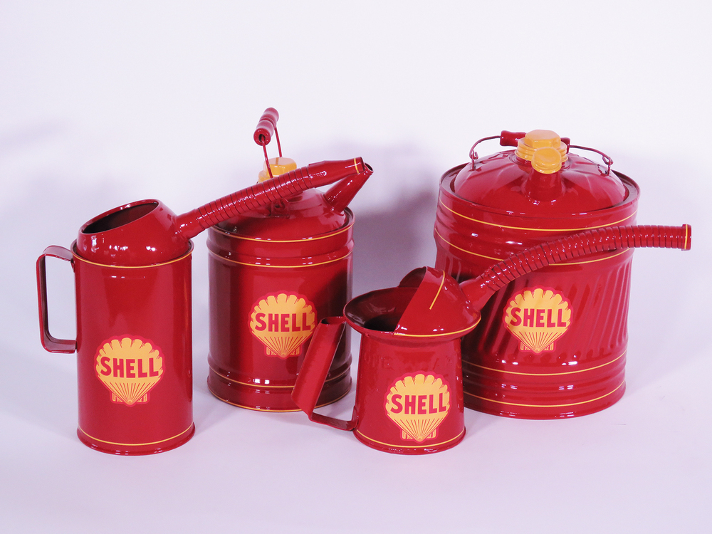 LOT OF FOUR CIRCA 1930S-50S SHELL OIL MULTI-FLUID TINS