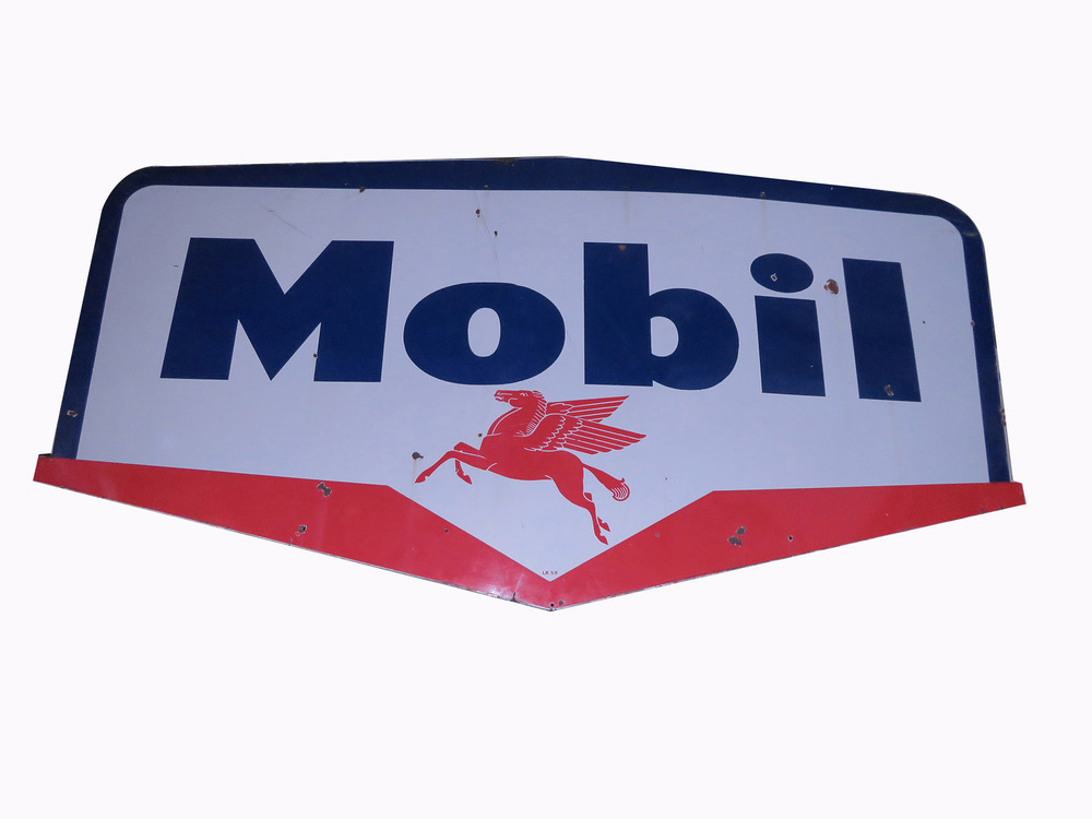 LARGE 1959 MOBIL OIL PORCELAIN SIGN