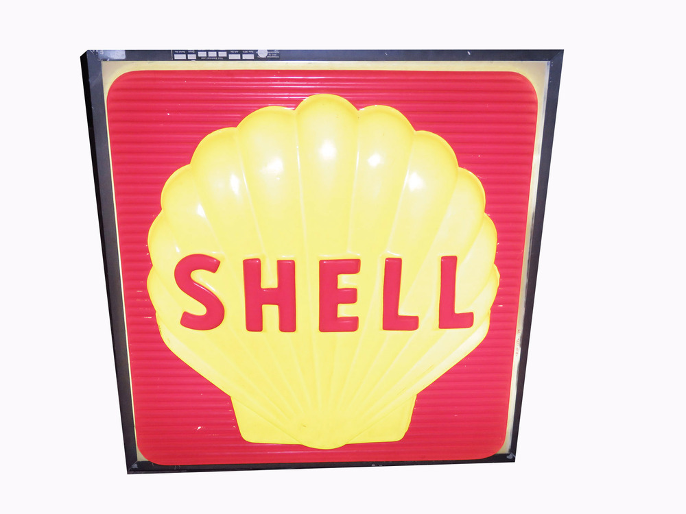1960S SHELL OIL LIGHT-UP THREE-DIMENSIONAL SIGN