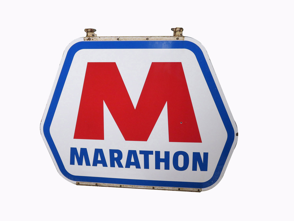 1960S MARATHON OIL PORCELAIN SIGN