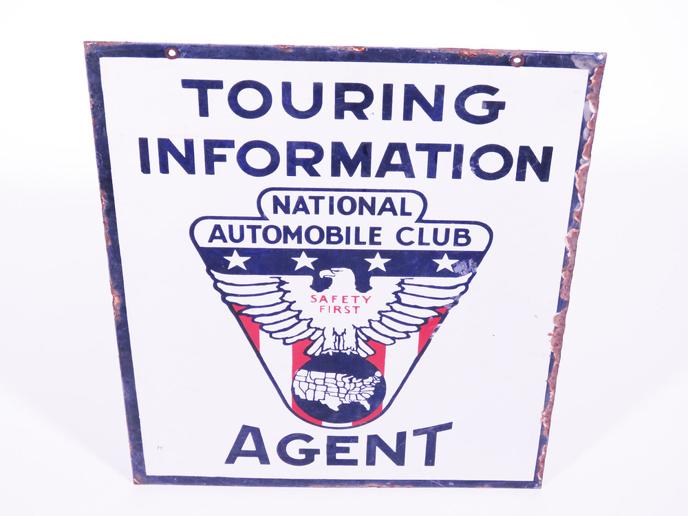 1930S NATIONAL AUTOMOBILE CLUB PORCELAIN SIGN