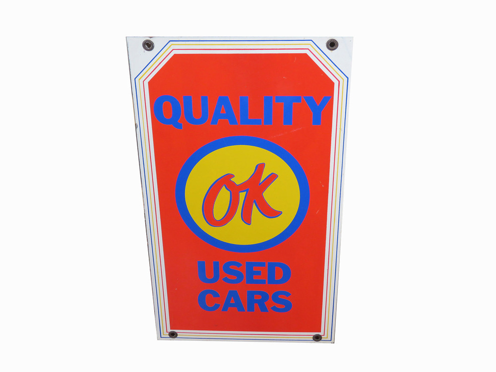 1960S CHEVROLET OK USED CARS TIN SIGN