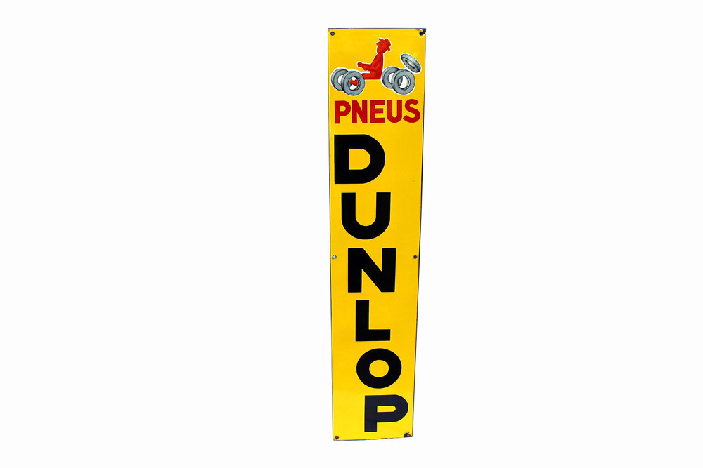 CIRCA EARLY 1950S DUNLOP TIRES PORCELAIN SIGN