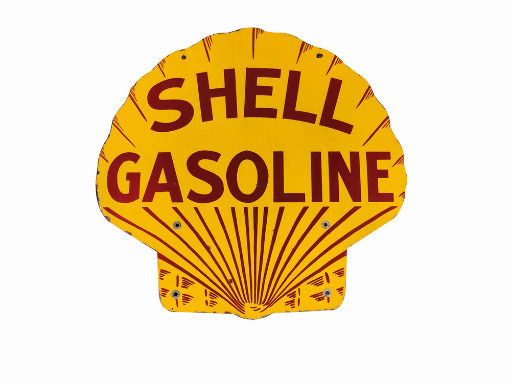 LATE 1920S SHELL GASOLINE PORCELAIN SIGN