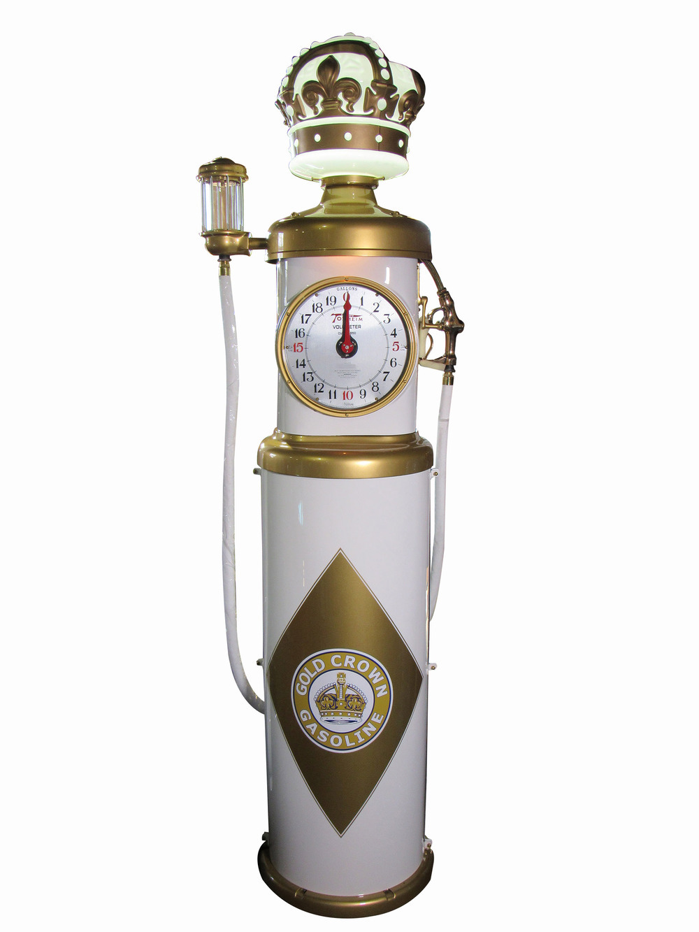 1930S STANDARD OIL GOLD CROWN GASOLINE CLOCK-FACE GAS PUMP