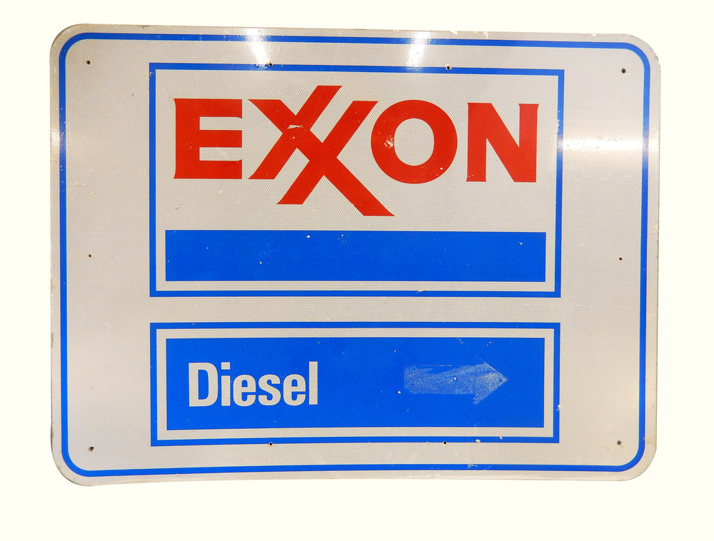 VINTAGE EXXON DIESEL FUEL TIN SIGN