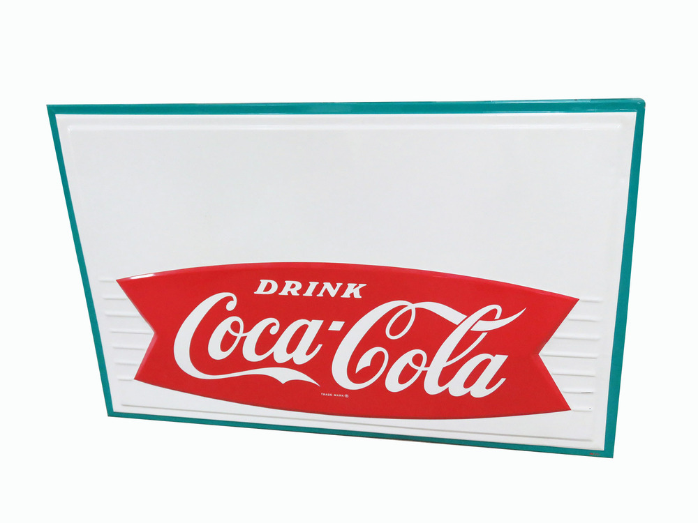 LARGE LATE 1950S-EARLY '60S COCA-COLA TIN SIGN
