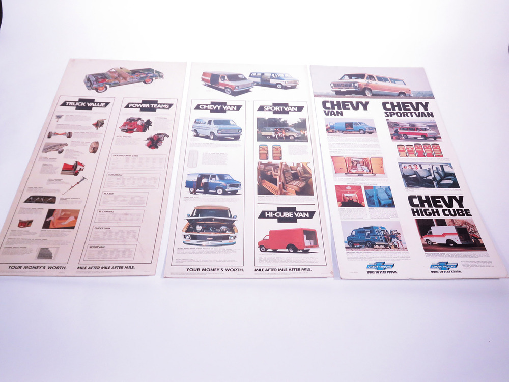 LOT OF THREE CIRCA 1976-78 CHEVROLET DISPLAY CARDBOARDS