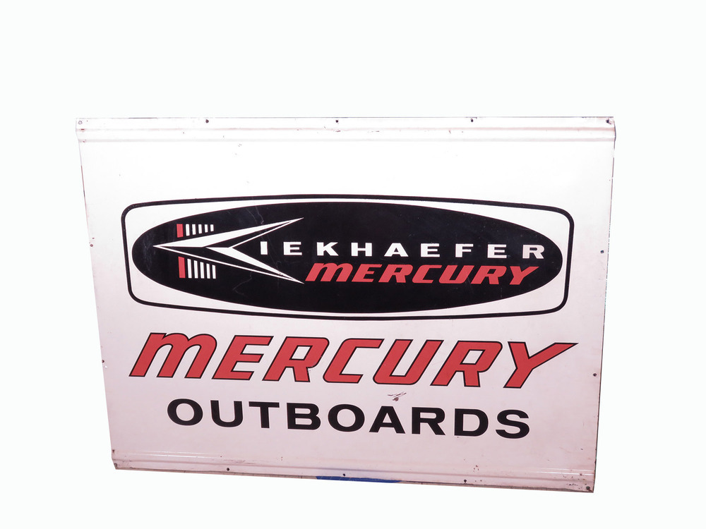 1960S KIEKHAEFER MERCURY OUTBOARDS TIN SIGN