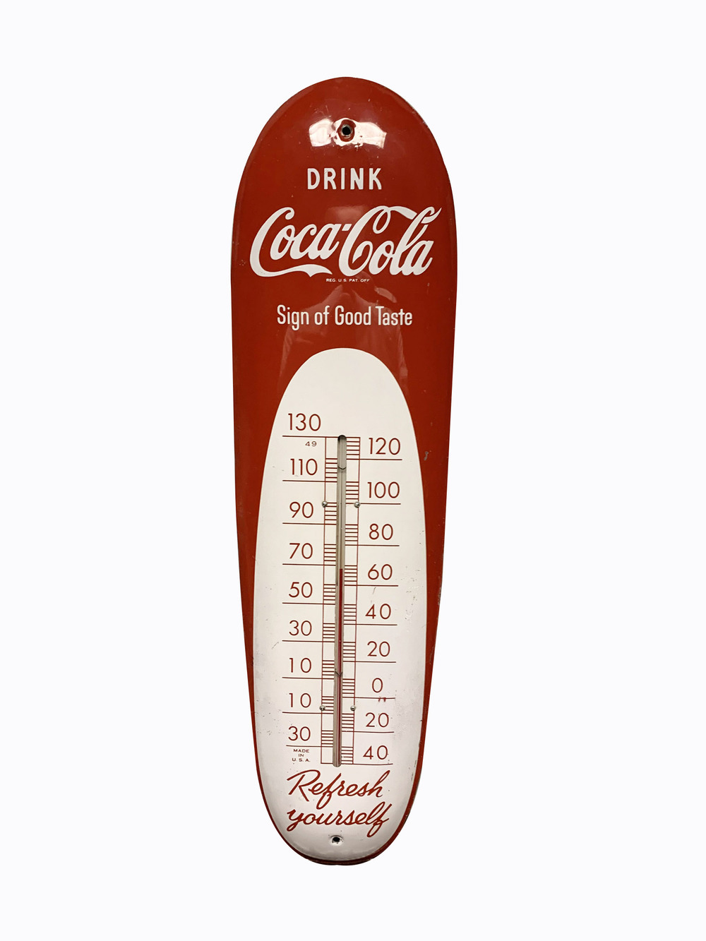 1950S COCA-COLA TIN THERMOMETER