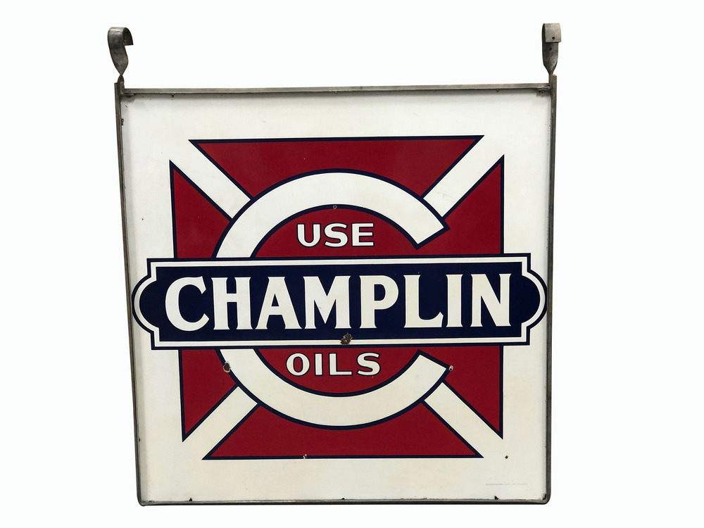 1930S CHAMPLIN OILS PORCELAIN SIGN