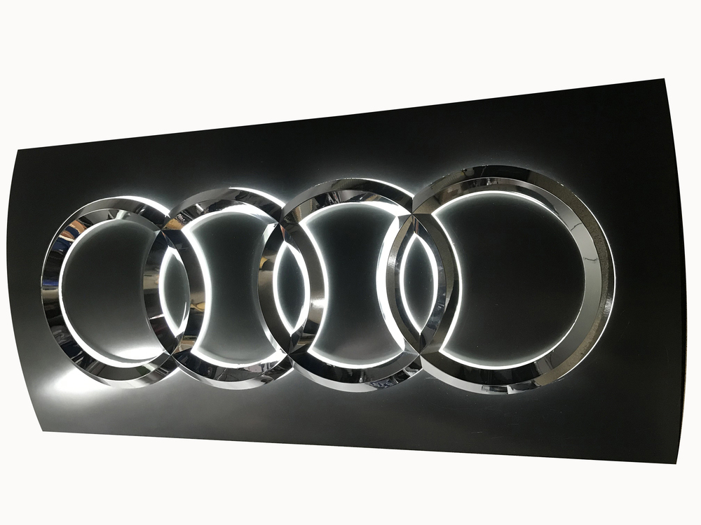 ILLUMINATED AUDI AUTOMOBILES SIGN