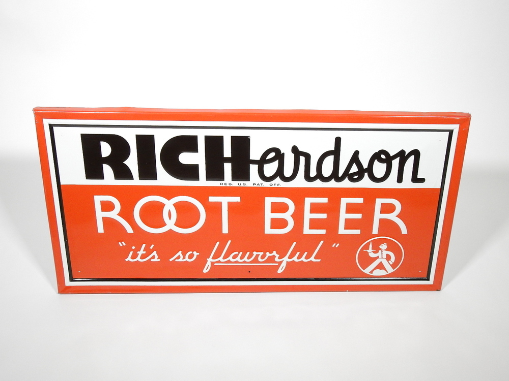 1940S-50S RICHARDSON ROOT BEER TIN SIGN